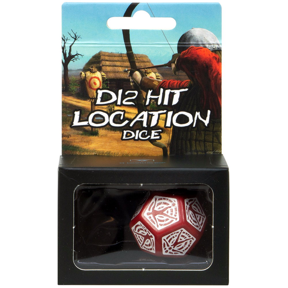 Игральный кубик D12 Hit Location, Red/White